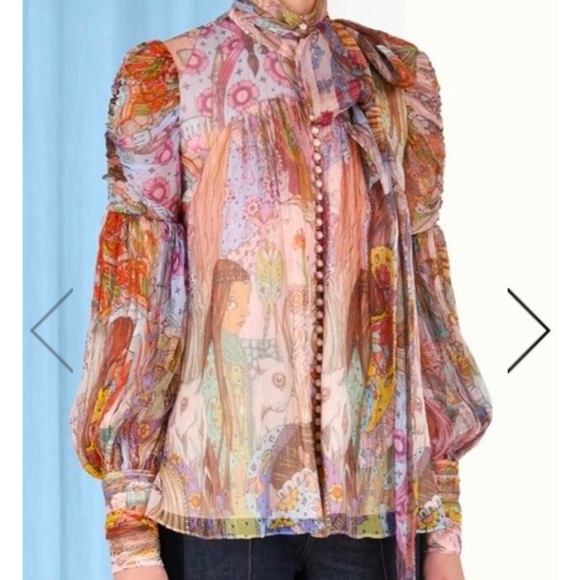 Zimmermann | Tops | Nwt Zimmerman Silk Lurex Blouse In Sz 2 | Poshmark